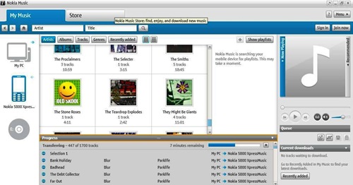 Nokia Music – Play, rip, transfer and burn music